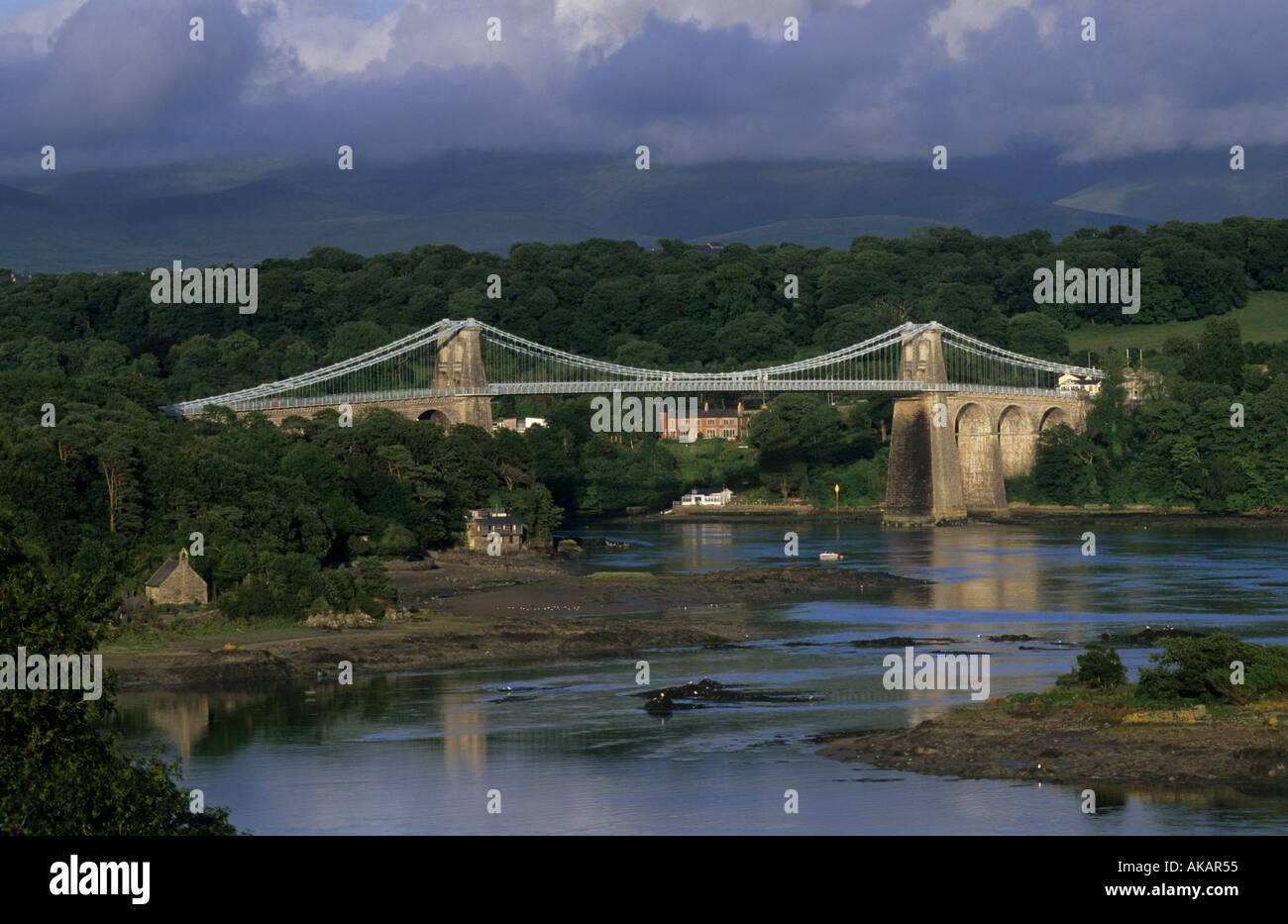 Menai Suspension Bridge, Anglesey, North Wales, UK Stock Photo - Alamy