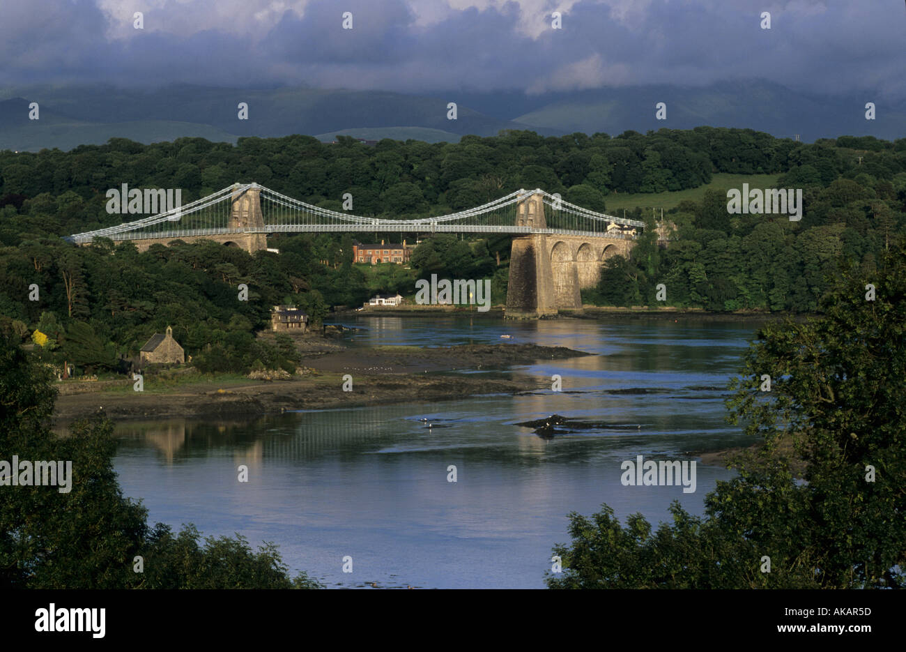 Menai Suspension Bridge, Anglesey, North Wales, UK Stock Photo - Alamy