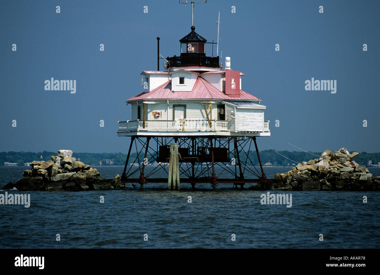 Shoal Lighthouse Thomas Point Chesapeake Bay USA Stock Photo - Alamy