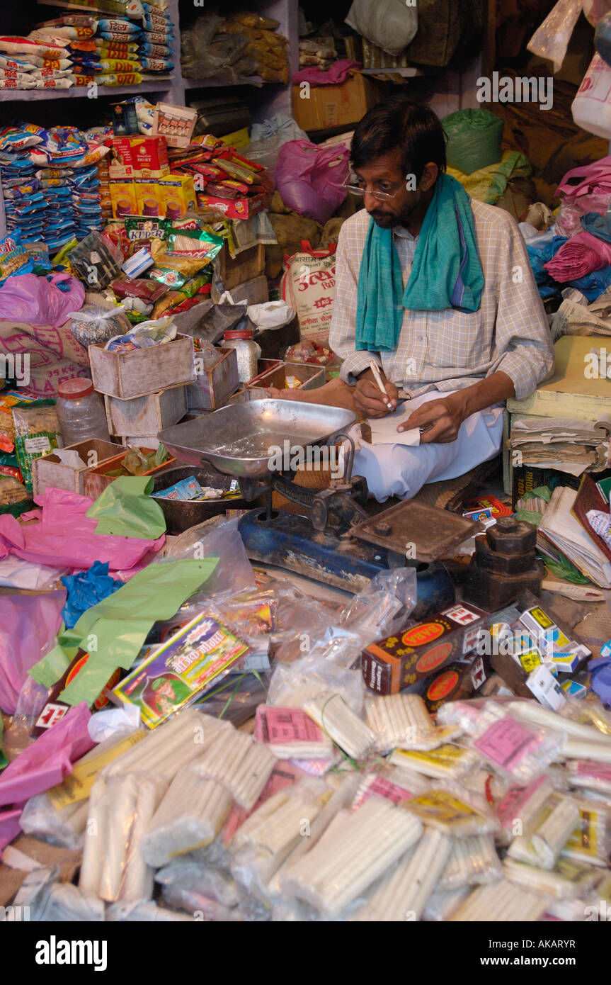 General store in market. Bharatpur village. Rajasthan. INDIA Stock ...