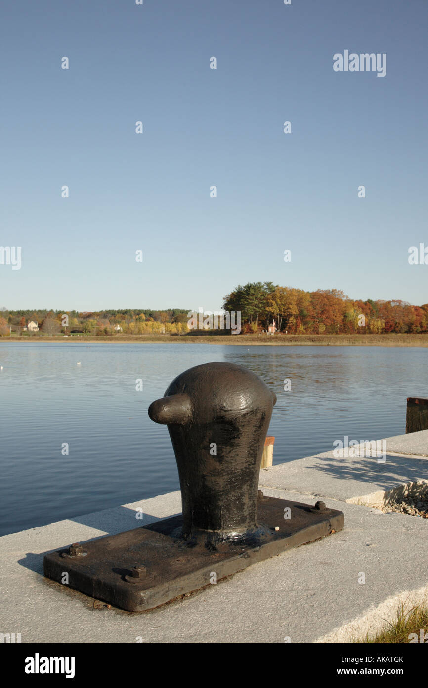 A small park near Squamscott River in downtown Exeter New Hampshire USA ...