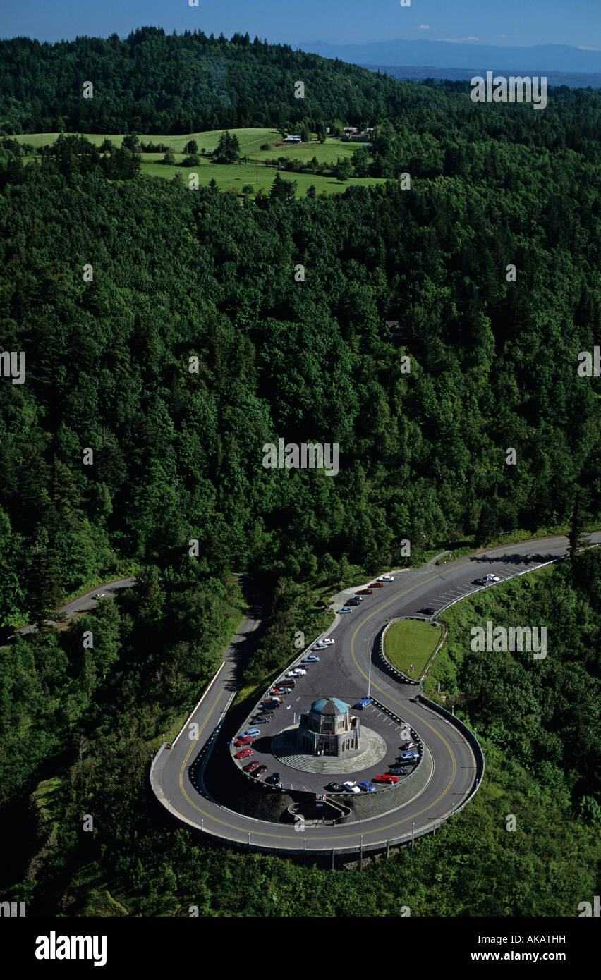 Crown Point along the Columbia River Gorge with Vista House lookout and ...