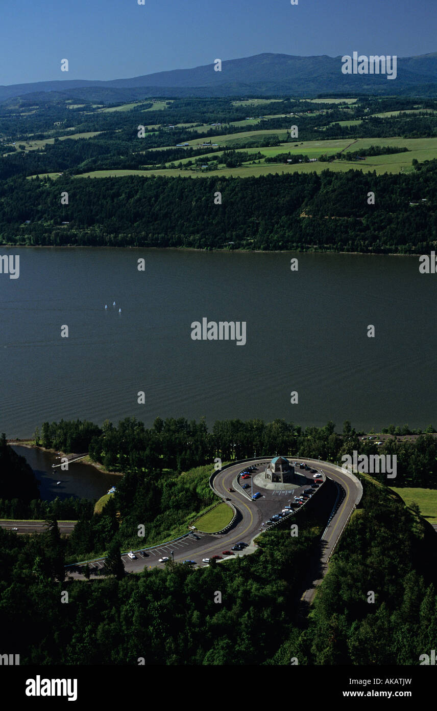Crown Point along the Columbia River Gorge with Vista House lookout and ...
