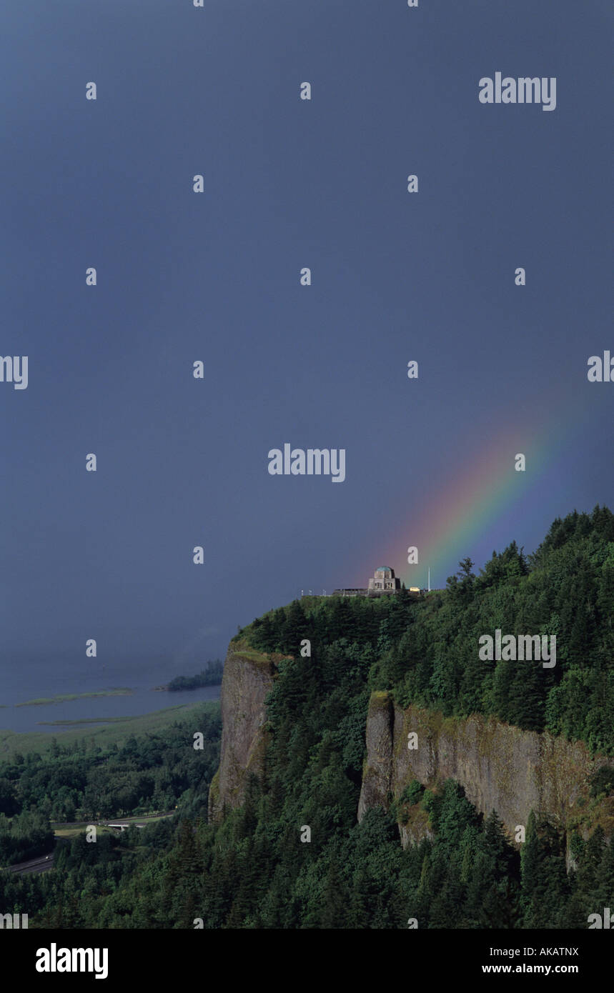 Crown Point along the Columbia River Gorge with Vista House lookout and ...