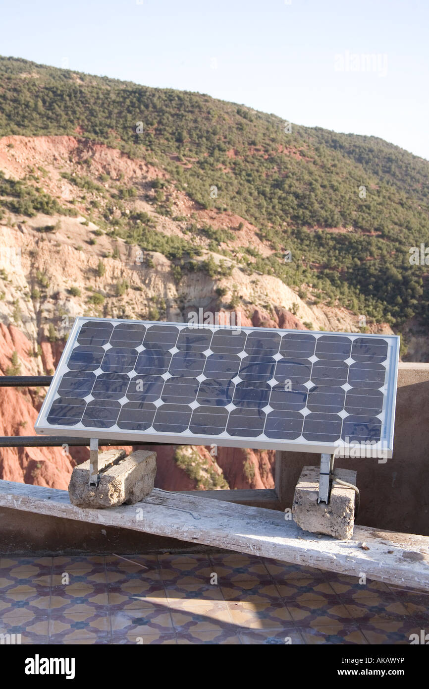 Solar panel providing electricity to a remote house in the Atlas ...