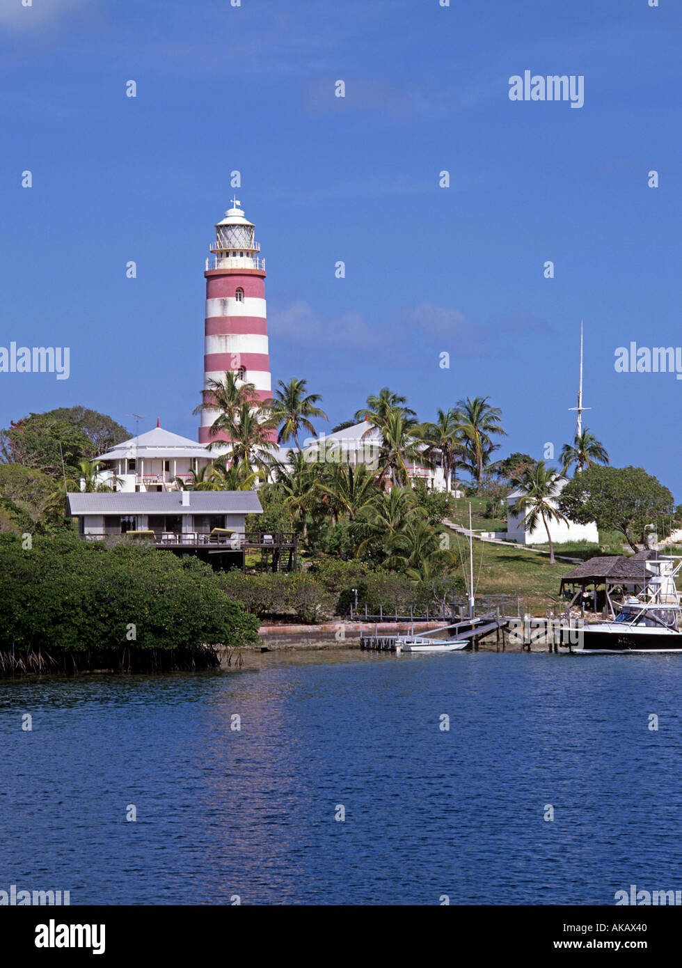 Bahamas Abacos Hopetown Candy striped lighthouse on Elbow Cay Stock ...