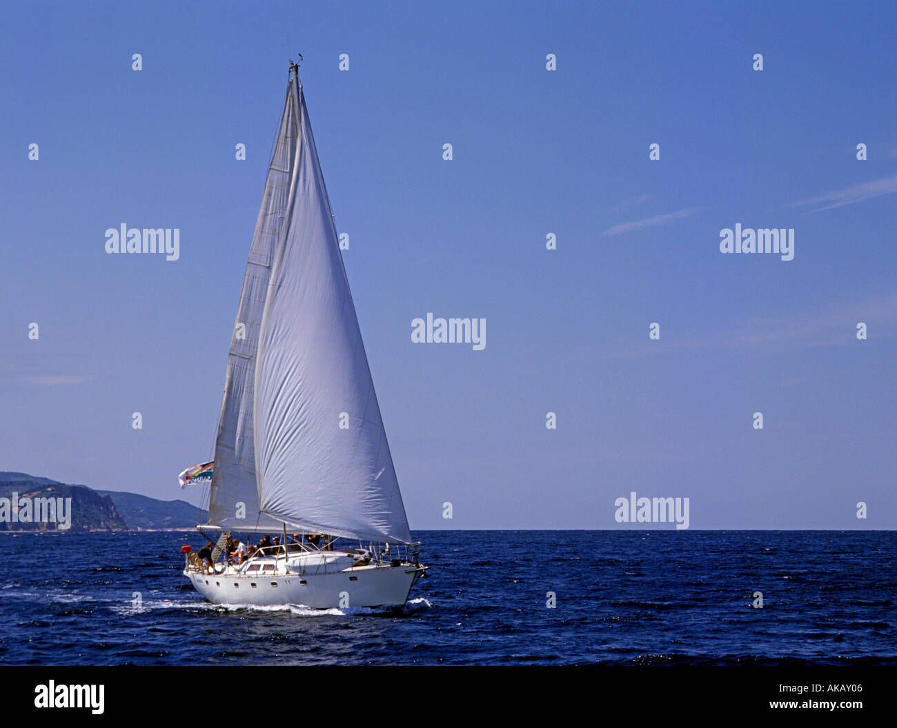 Lone Sailing Yacht Atlantic 55 Stock Photo - Alamy