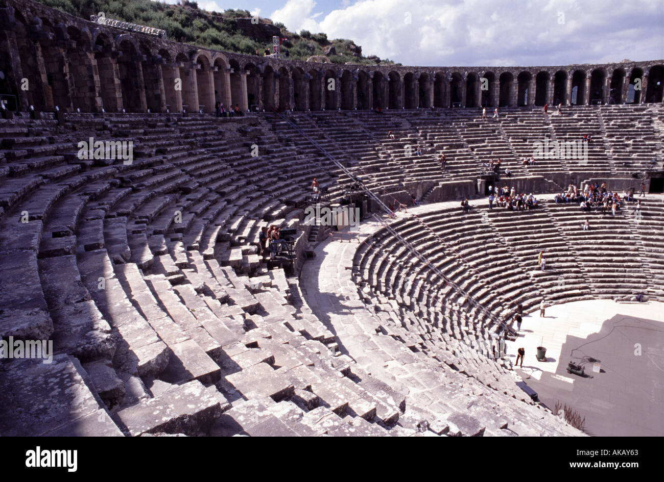 Roman amphitheatre of Aspendos in Antalya region of Turkey Stock Photo ...
