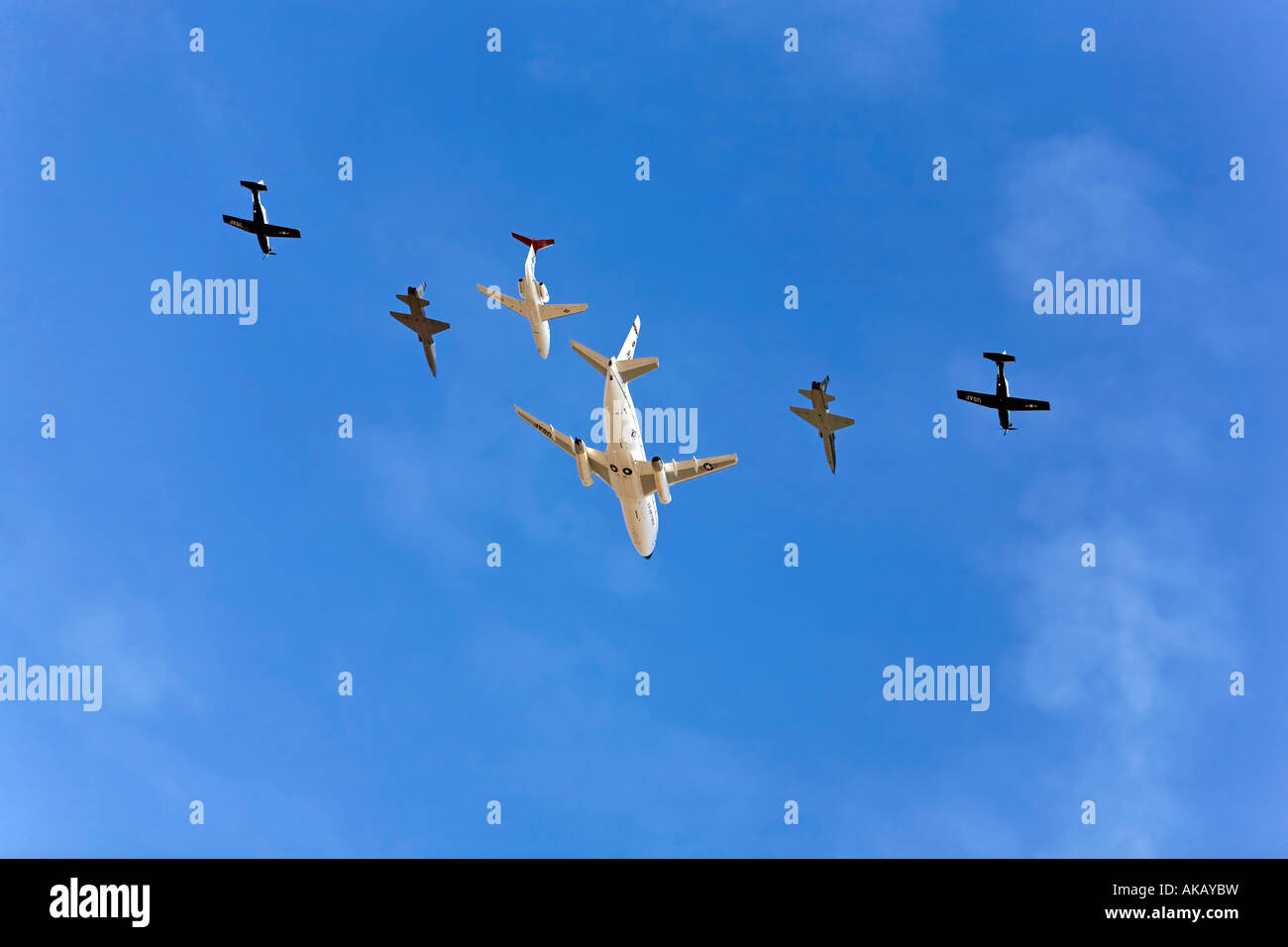 USAF Training Aircraft formation from Randolph AFB Texas Stock Photo ...