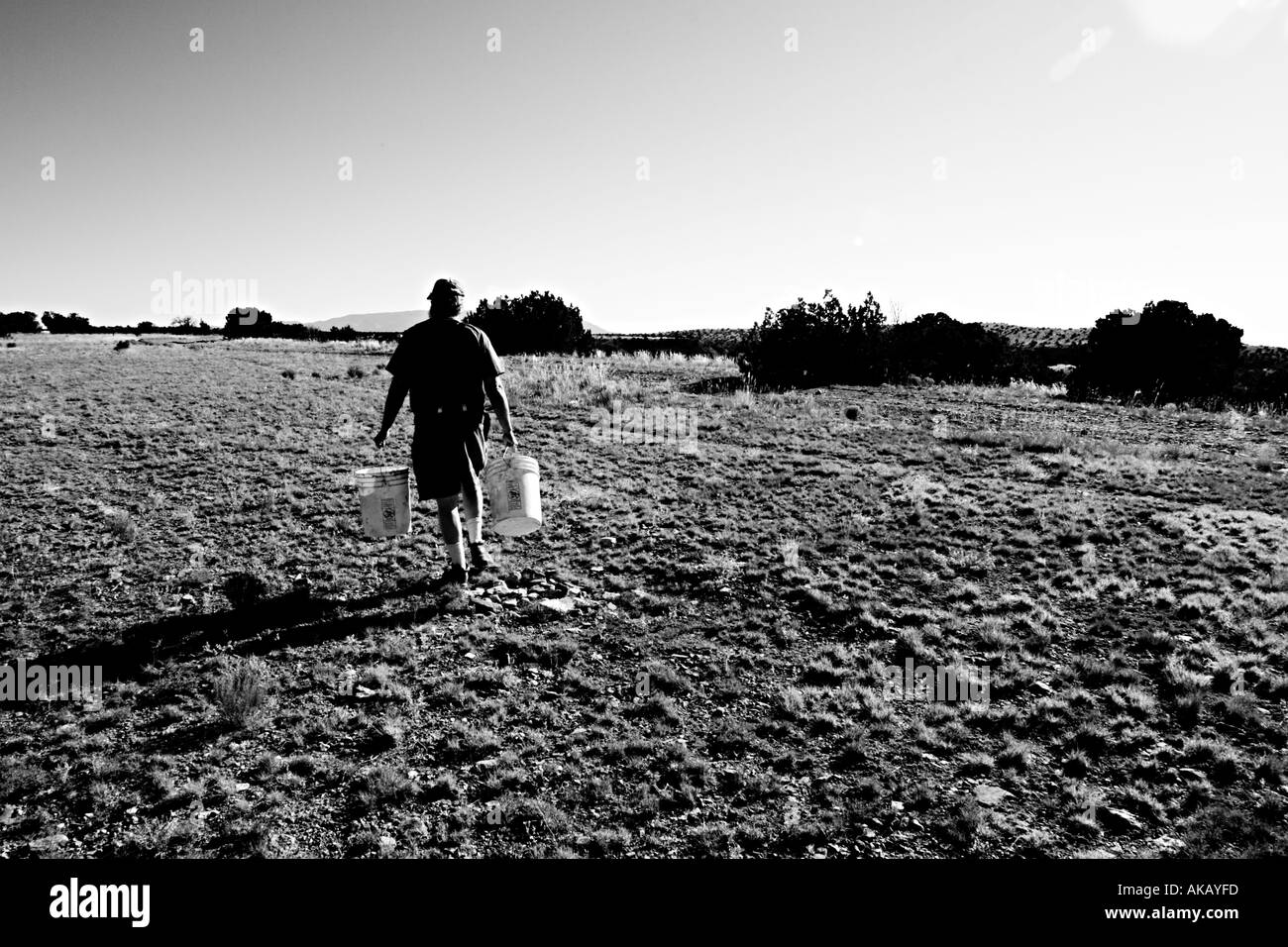 Man carrying buckets desert hi-res stock photography and images - Alamy