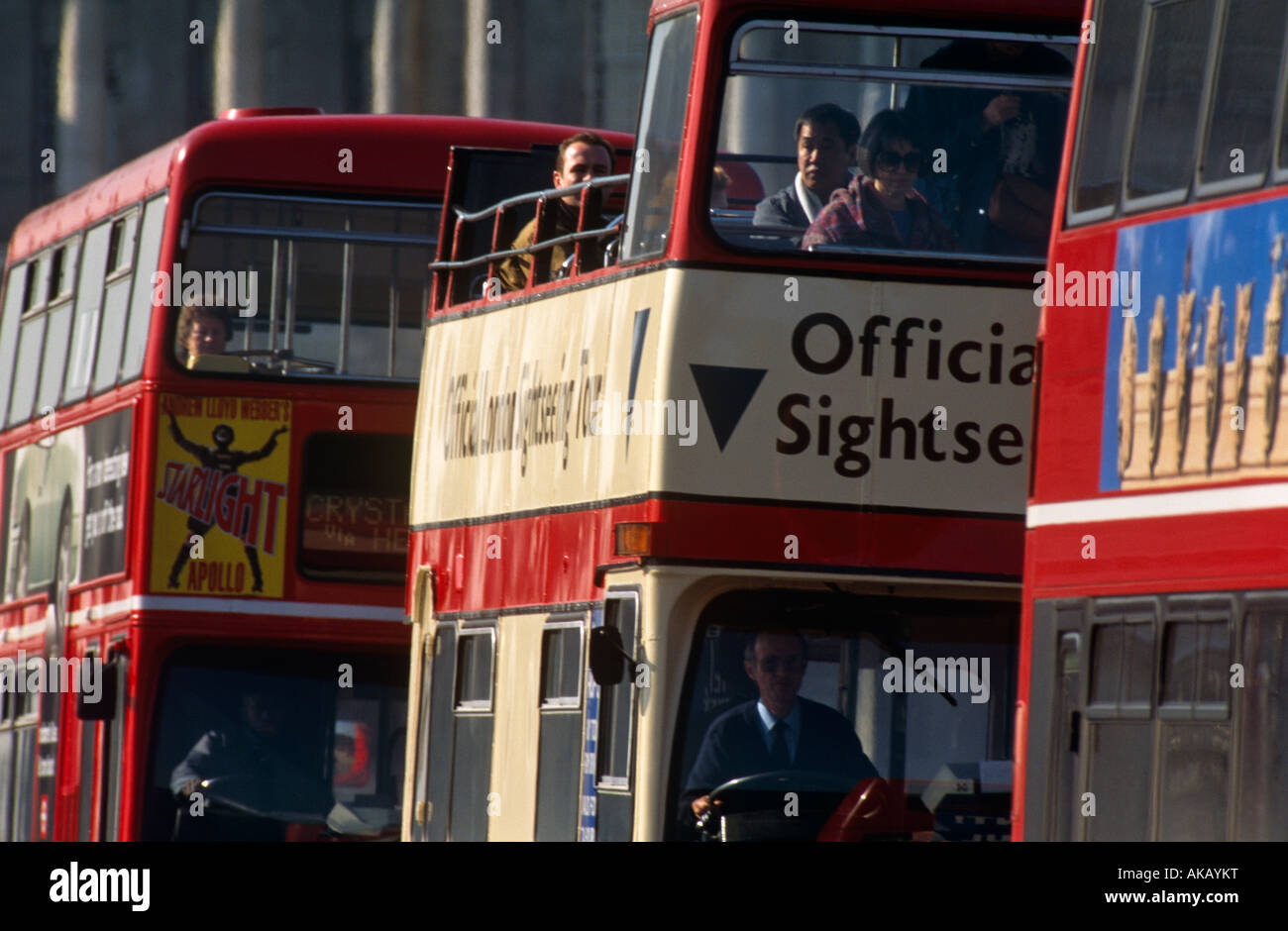 London red sightseeing buses Stock Photo - Alamy