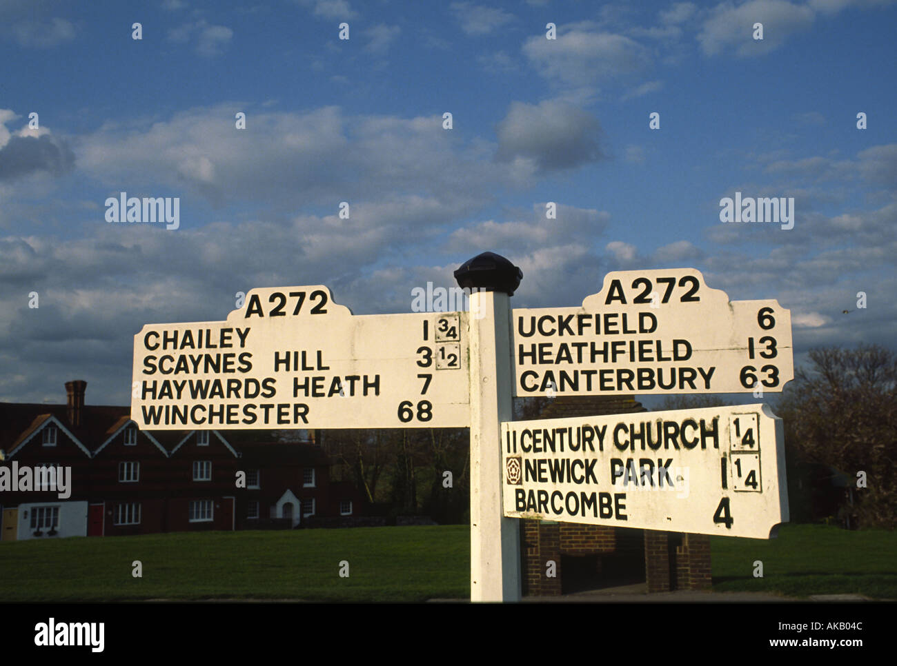 Sign Post Newick Village East Sussex England Stock Photo - Alamy