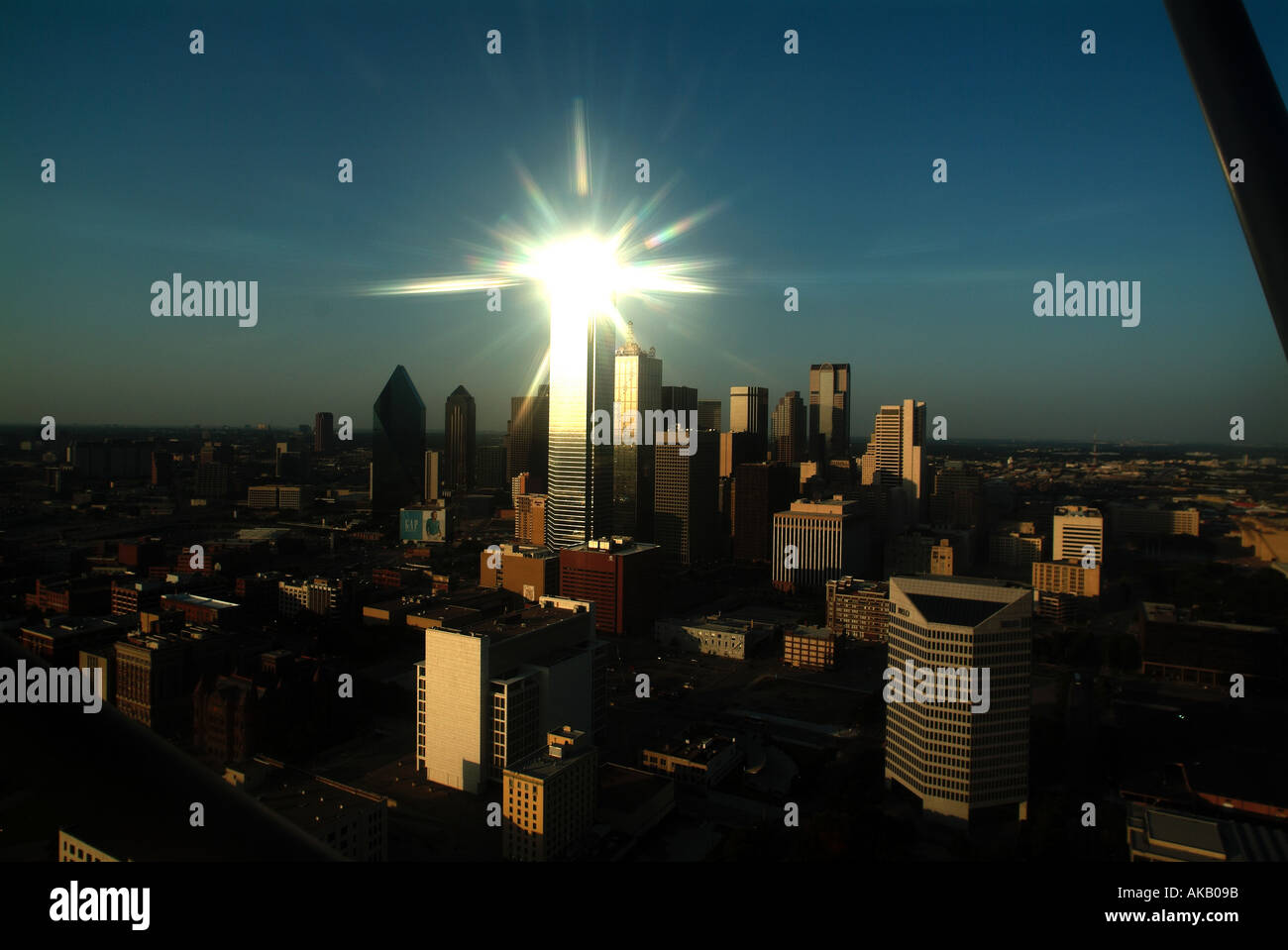 View of the downtown of Dallas from the top of the Arena tower Stock ...