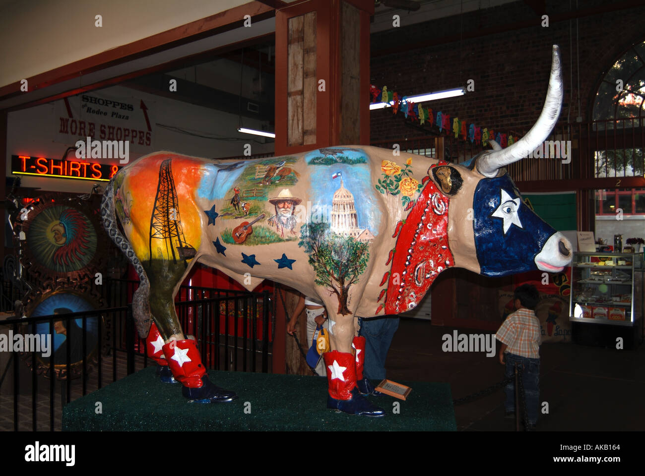 Statue of long horn in Fort Worth, Texas Stock Photo - Alamy