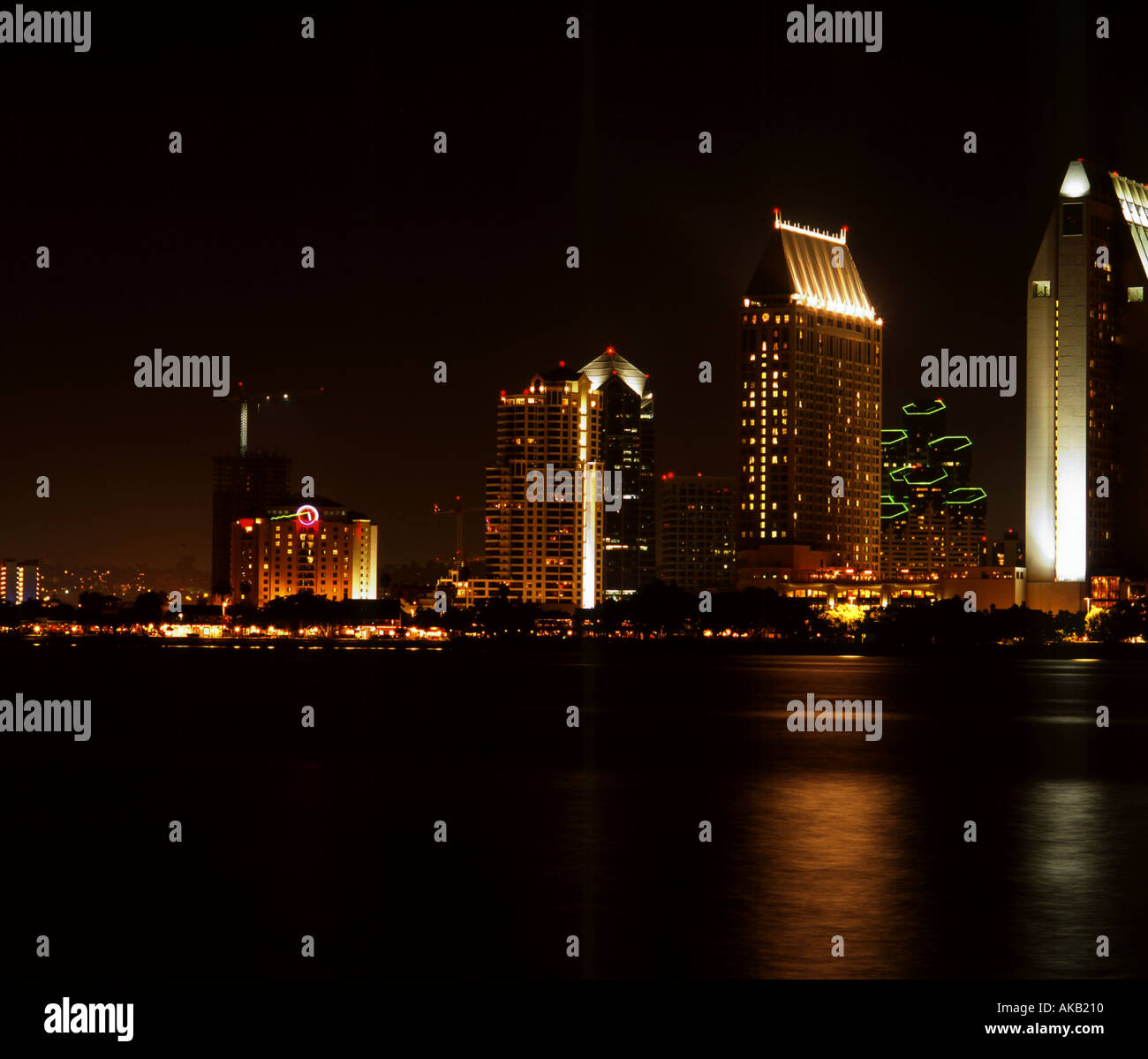 San Diego Skyline at night from Coronado Island Picture 2 in a series ...