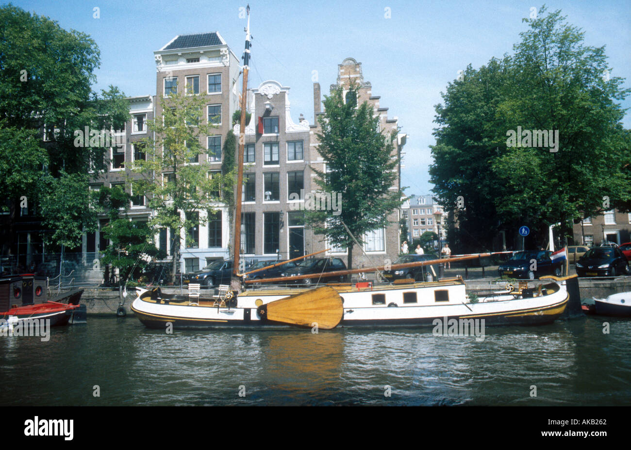 Traditional Dutch Boat in Amsterdam Stock Photo - Alamy