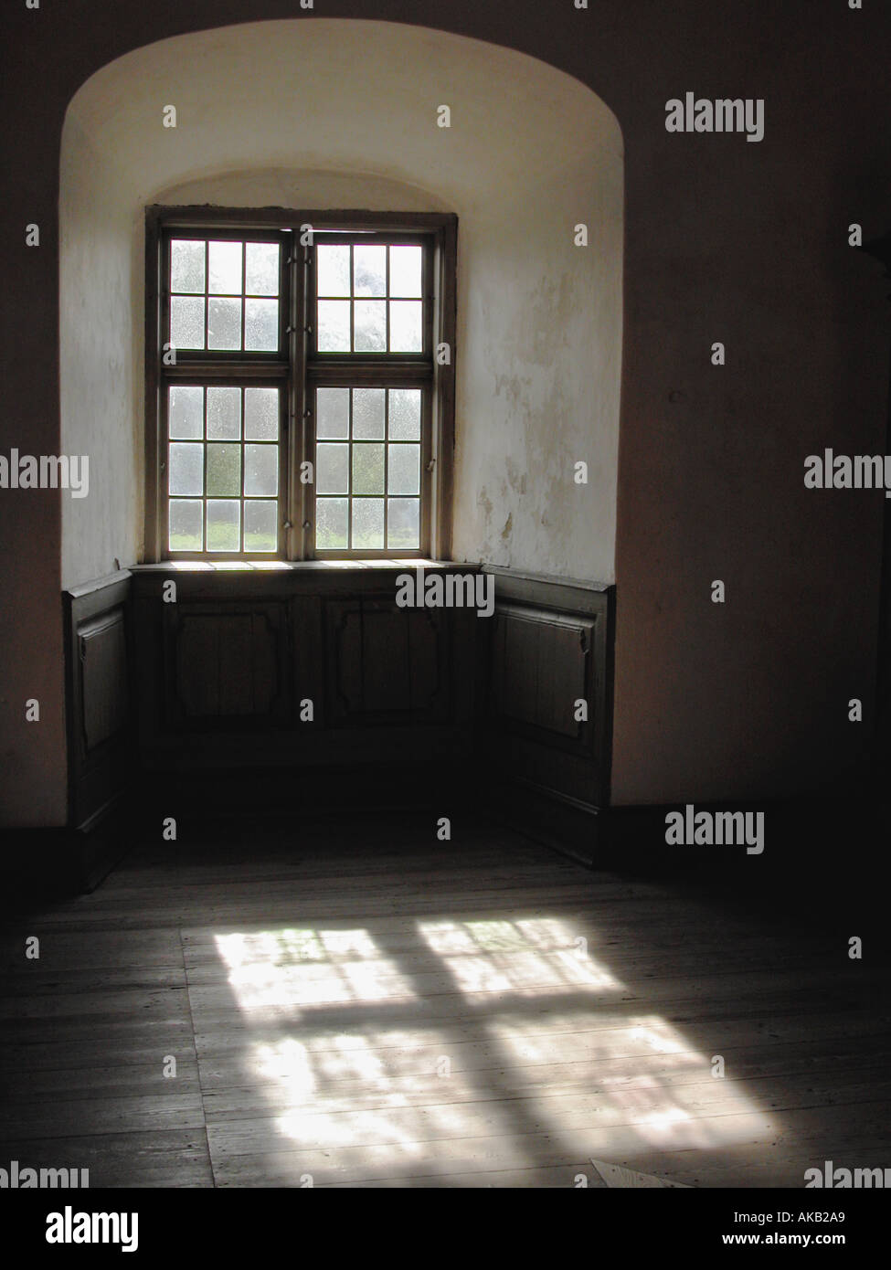 Window in ancient castle in Denmark Stock Photo - Alamy