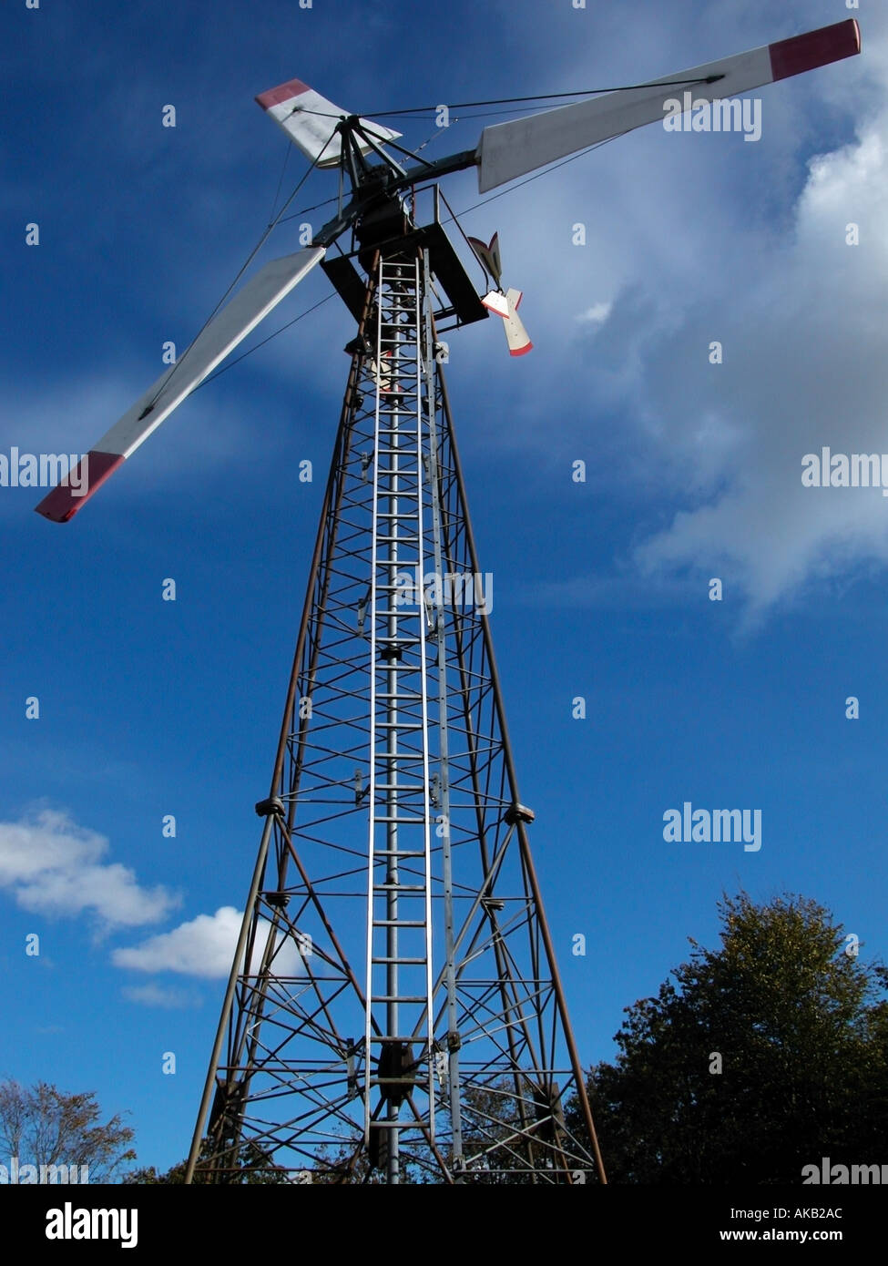 Early windmill at museum of electricity Denmark Stock Photo - Alamy