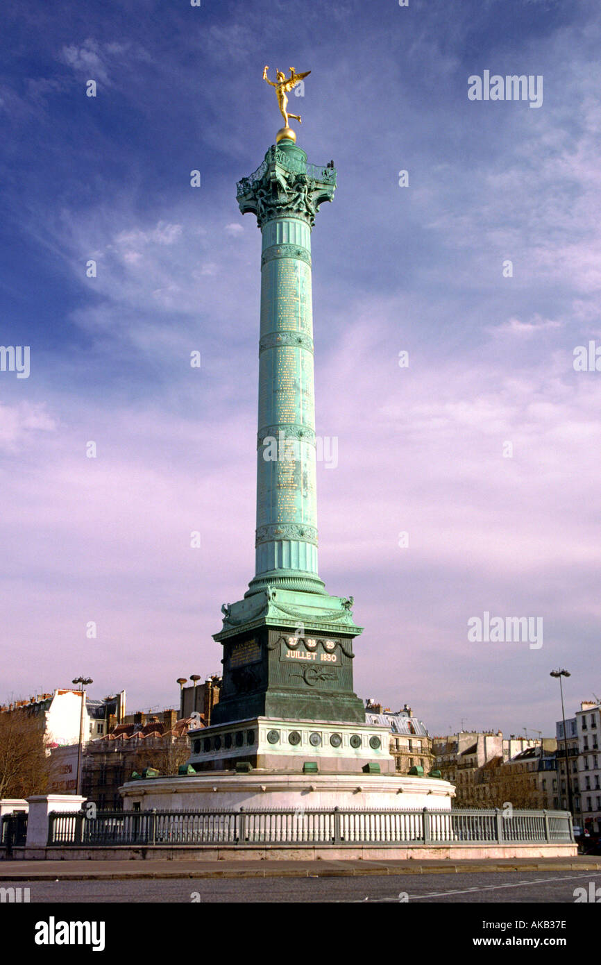 The Bastille monument at Place de la Bastille in Paris Stock Photo - Alamy