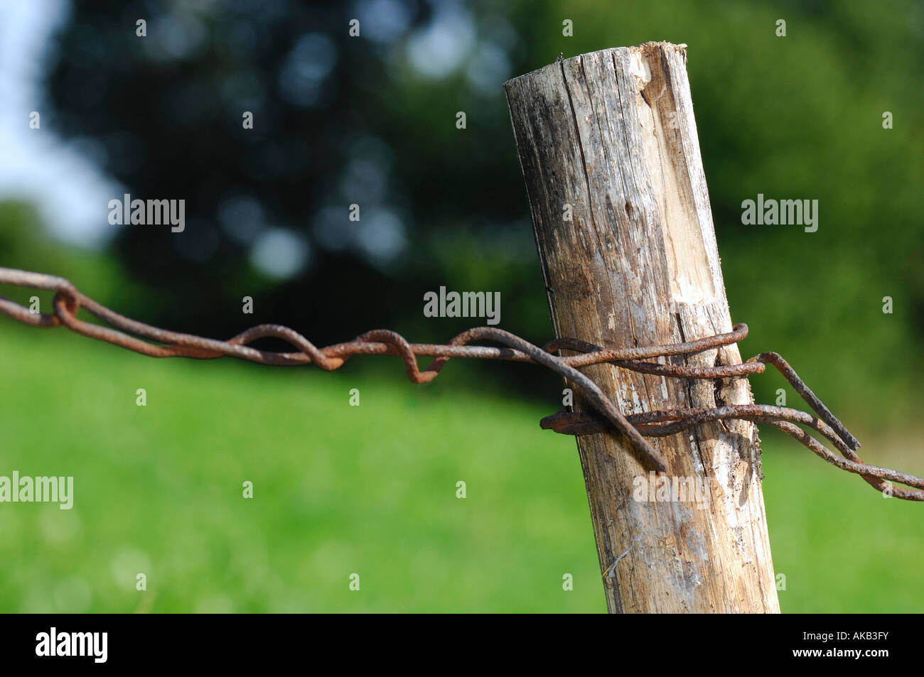 Timber post and wire boundary fence hi-res stock photography and images ...