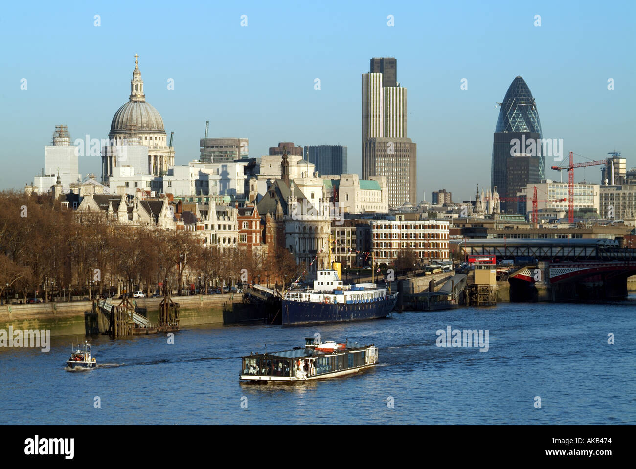The city of london as seen from waterloo bridge hi-res stock ...