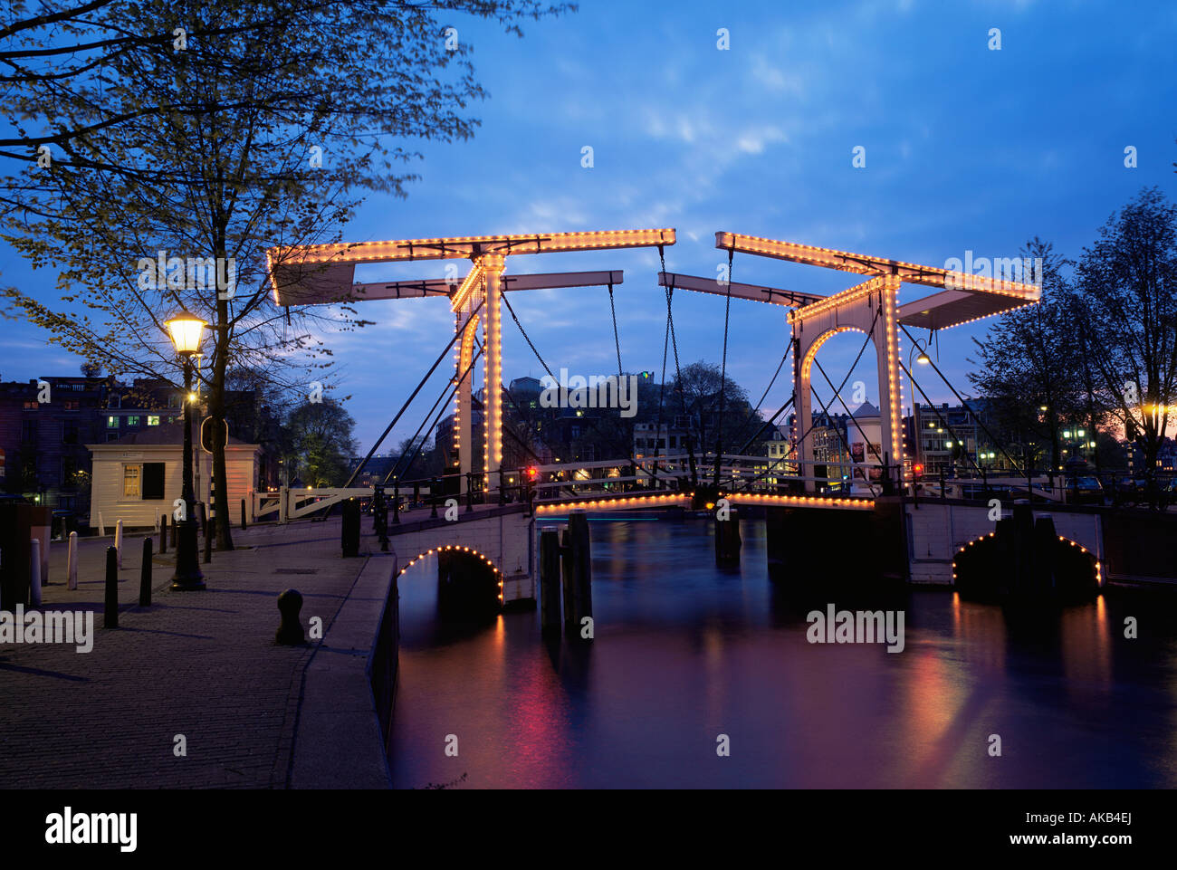 Rising Bridge, Amstel River, Amsterdam, Holland Stock Photo - Alamy