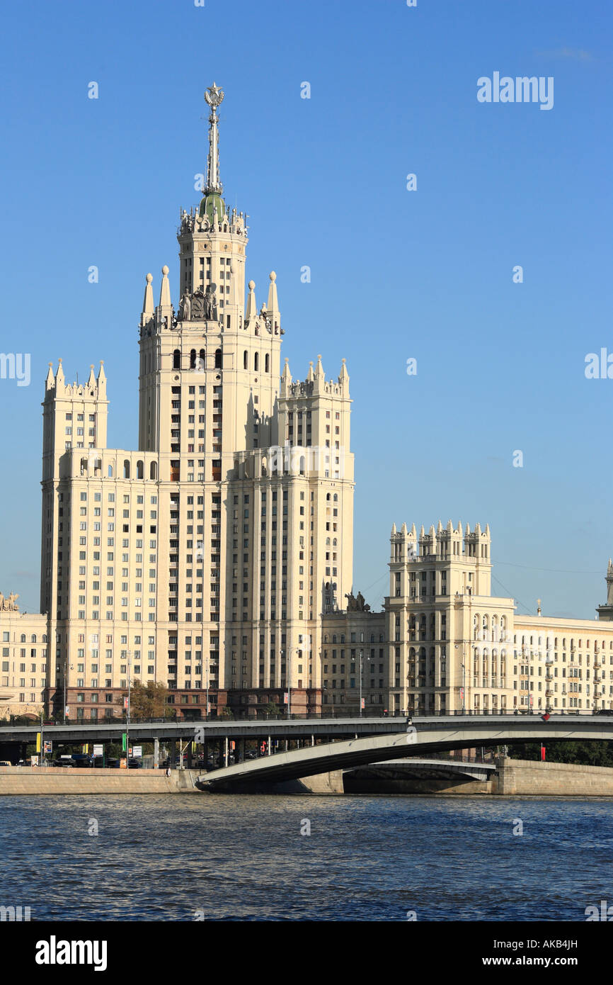 Stalin-era building, Kotelnicheskaya embankment, Moscow, Russia Stock ...