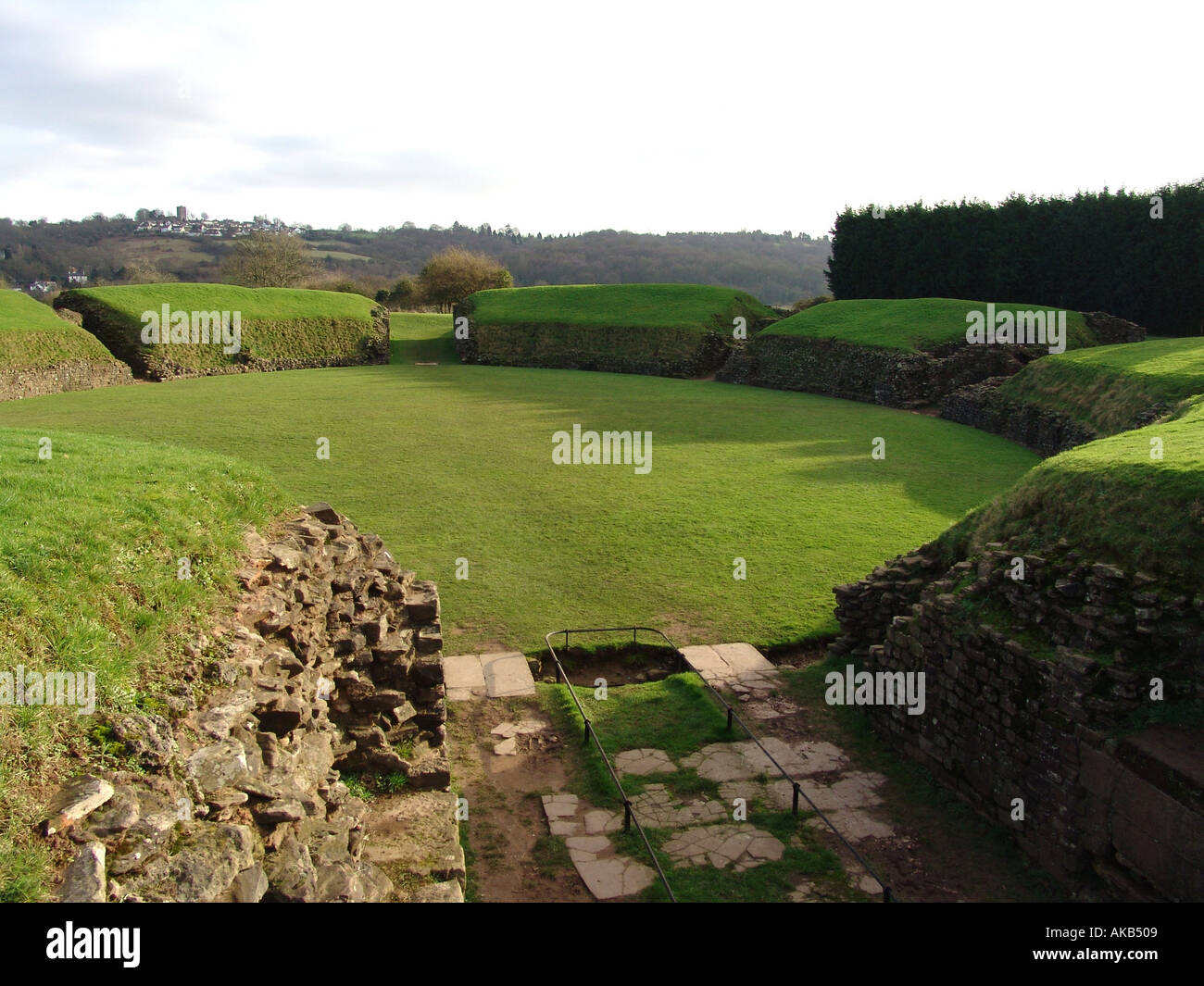 Roman Amphitheatre at Caerleon South Wales GB UK 2004 Stock Photo - Alamy