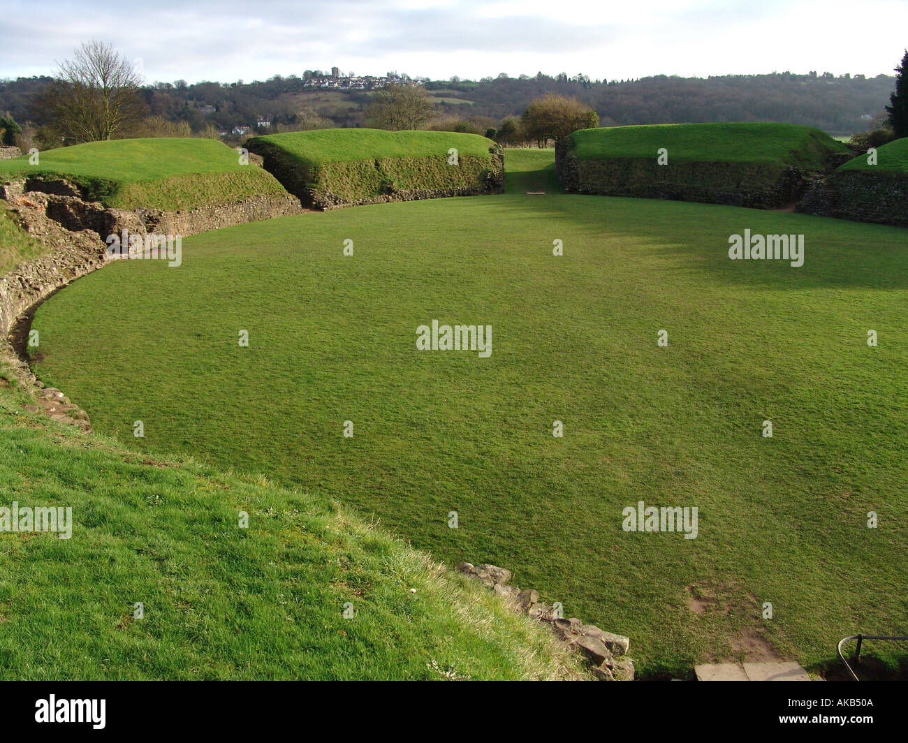 Roman Amphitheatre at Caerleon South Wales GB UK 2004 Stock Photo - Alamy