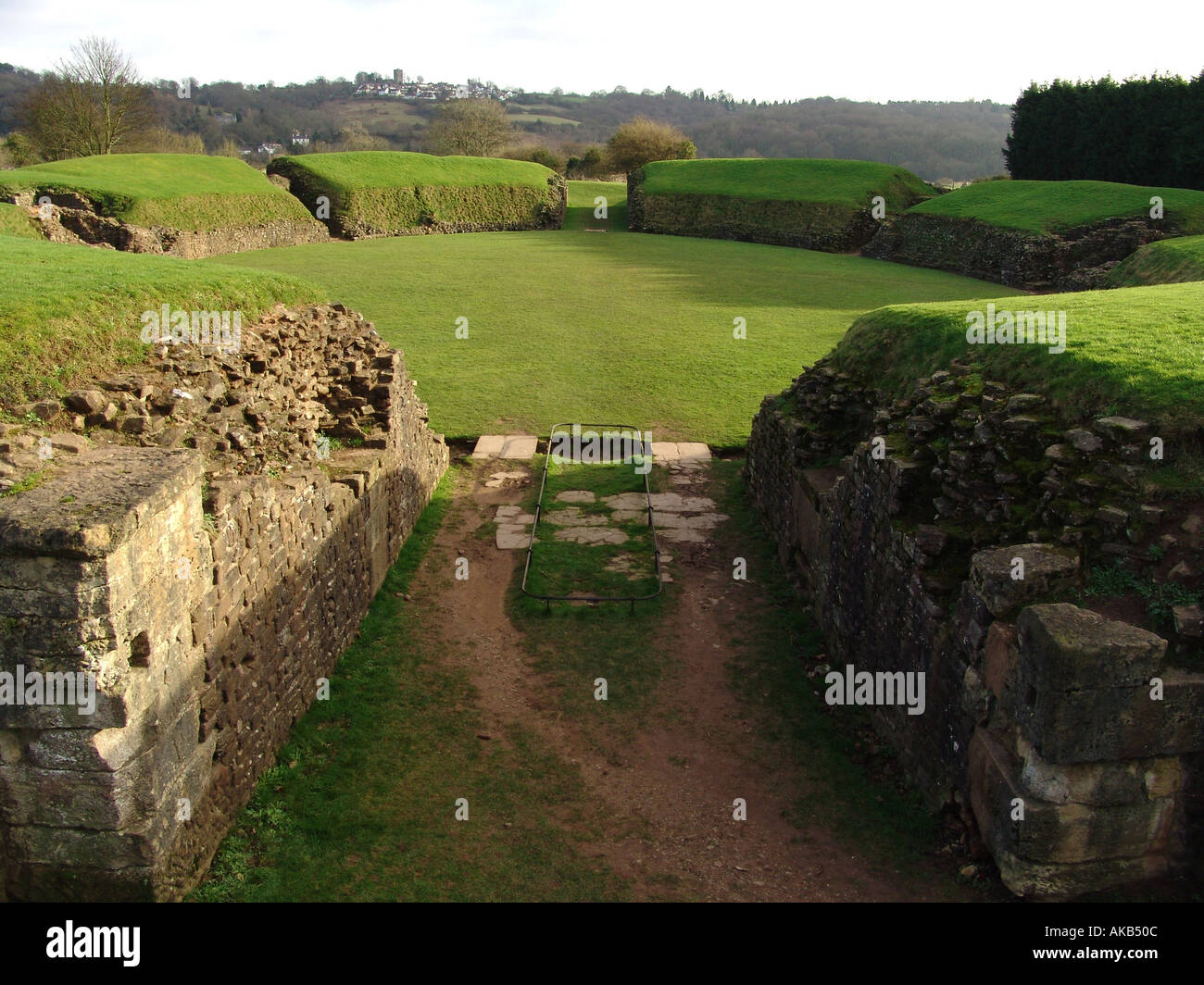 Roman Amphitheatre at Caerleon South Wales GB UK 2004 Stock Photo - Alamy