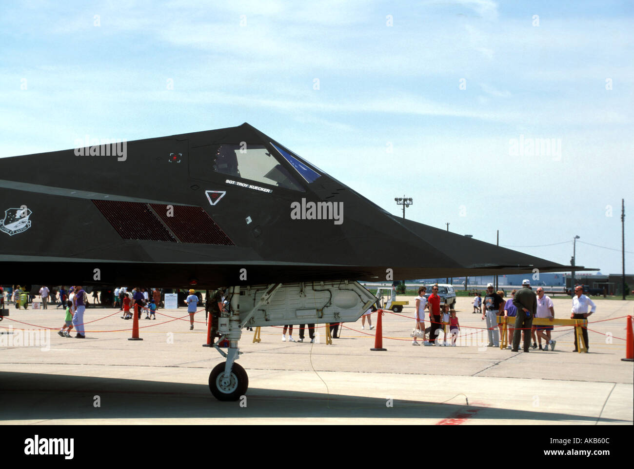 State of the art aircraft sits on display in an outdoor museum with ...