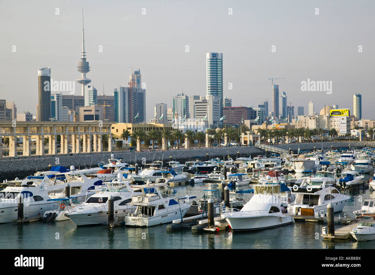 Kuwait, Kuwait City, Kuwait City View from Sharq Souk Marina Stock ...