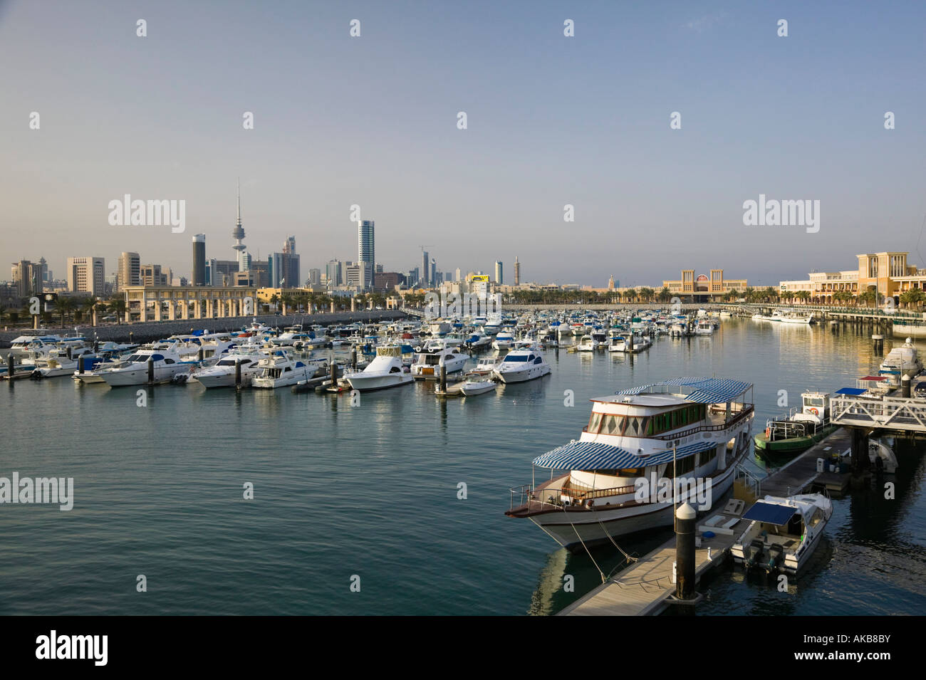 Kuwait, Kuwait City, Kuwait City View from Sharq Souk Marina Stock ...