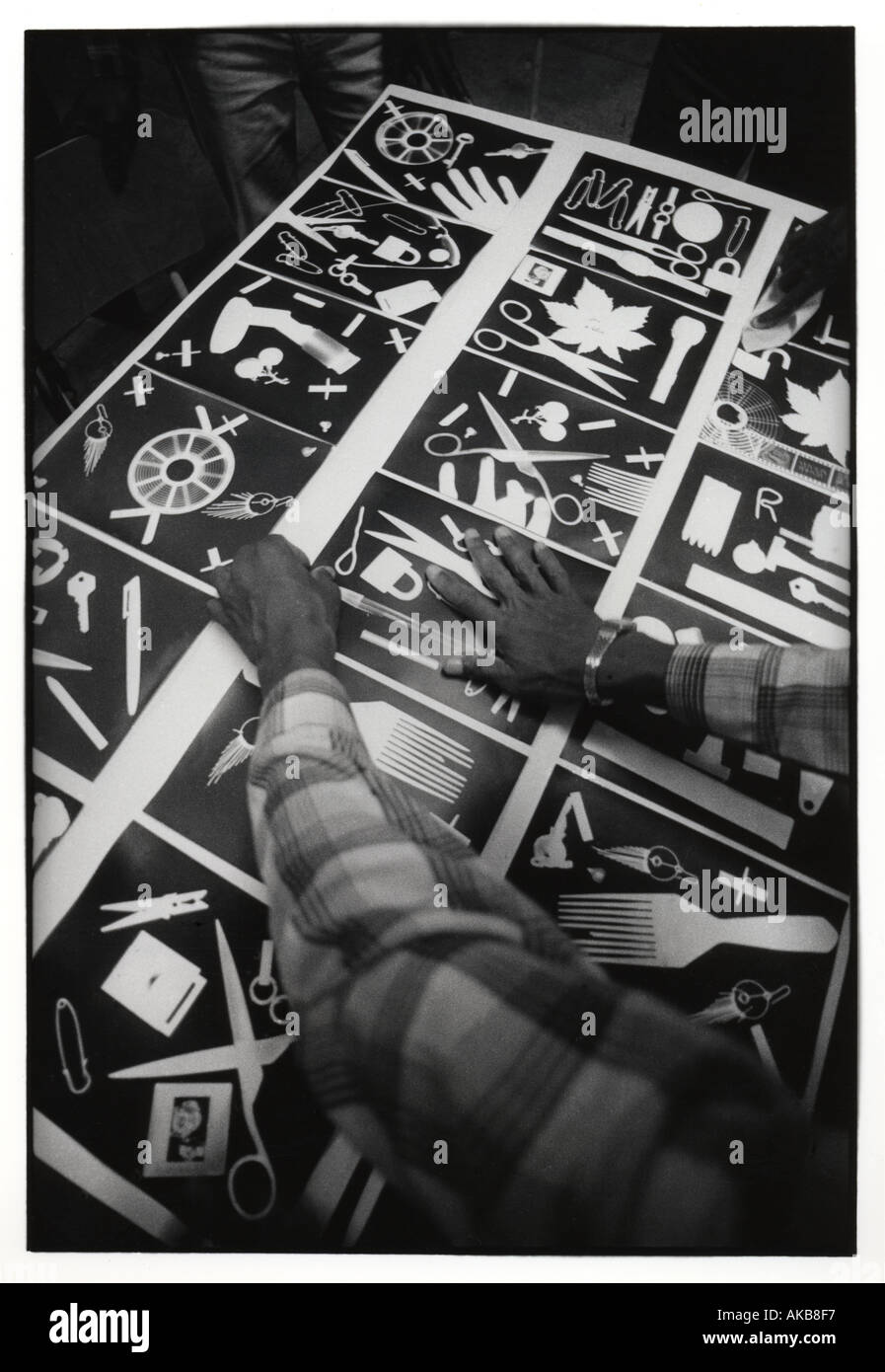 Panel of photograms Stock Photo - Alamy