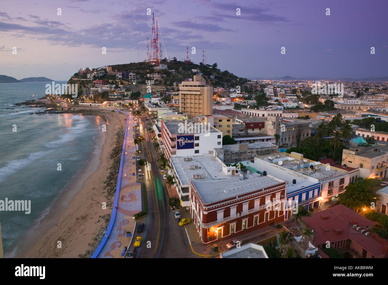 Mexico, Sinaloa State, Mazatlan, Playa Olas Altas and Old Mazatlan ...