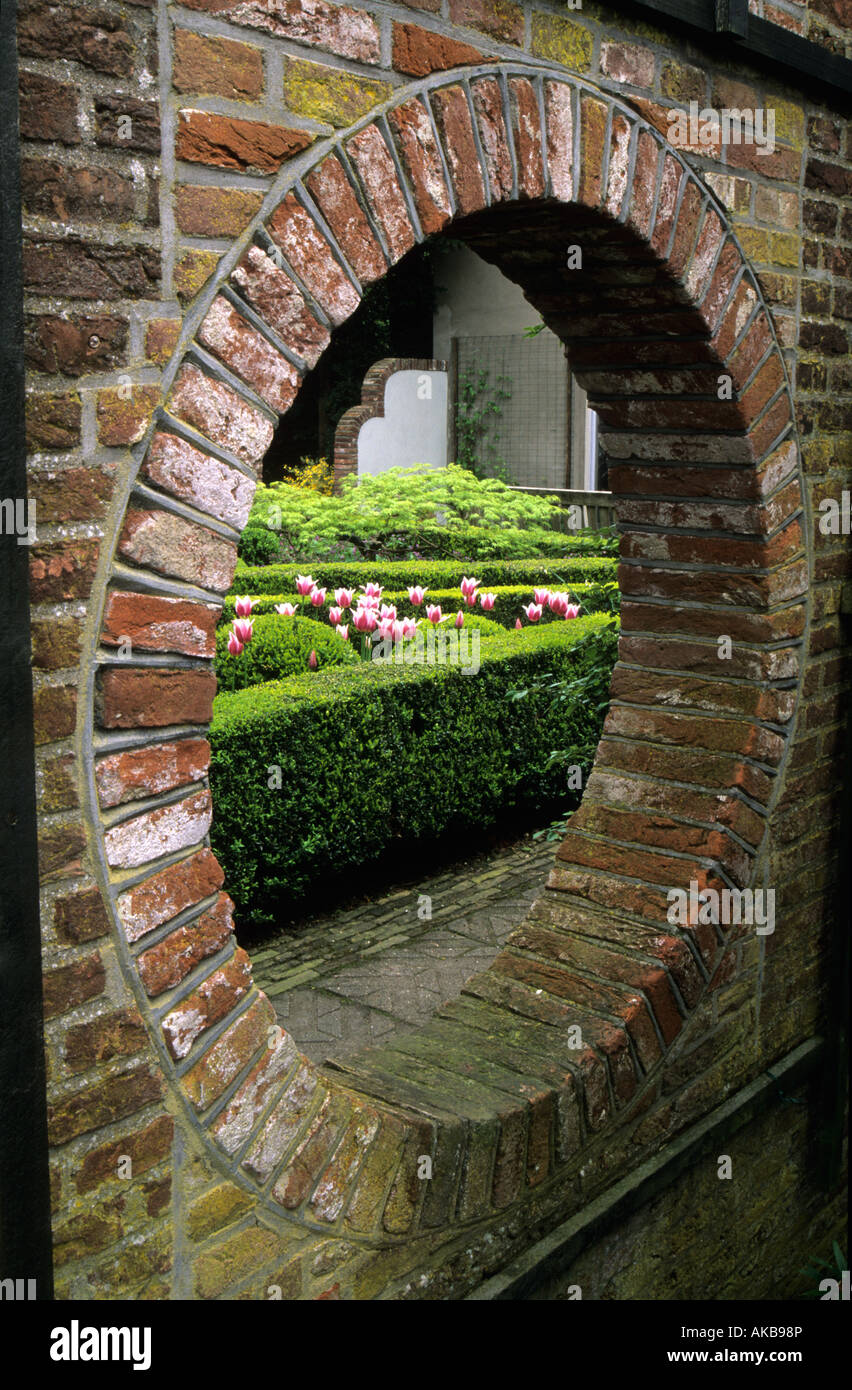 Staatweg 31 Maarsen Holland circular window in brick wall view through ...