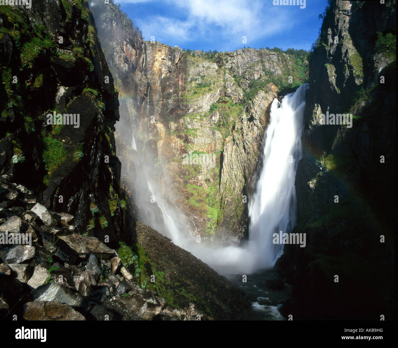 Norway, Hardanger region, Voringsfossen waterfall Stock Photo - Alamy