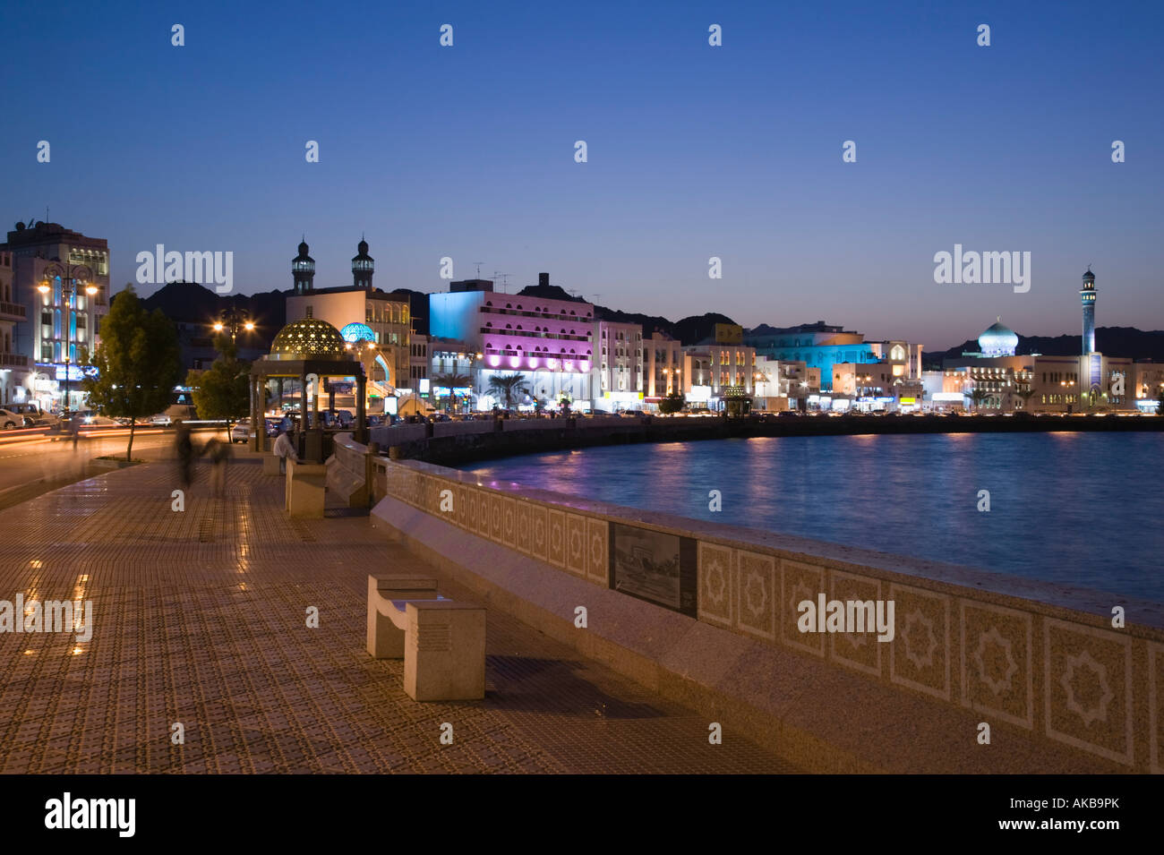 Oman, Muscat, Mutrah, Evening View of Mutrah Corniche Stock Photo - Alamy