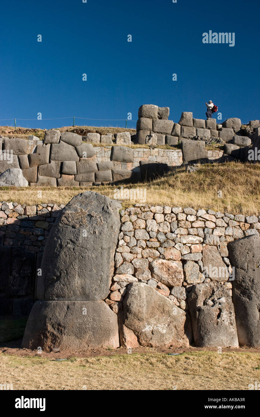 The Monolithic Inca fortress of Sacsayhuaman, Sacred Valley, Peru Stock ...