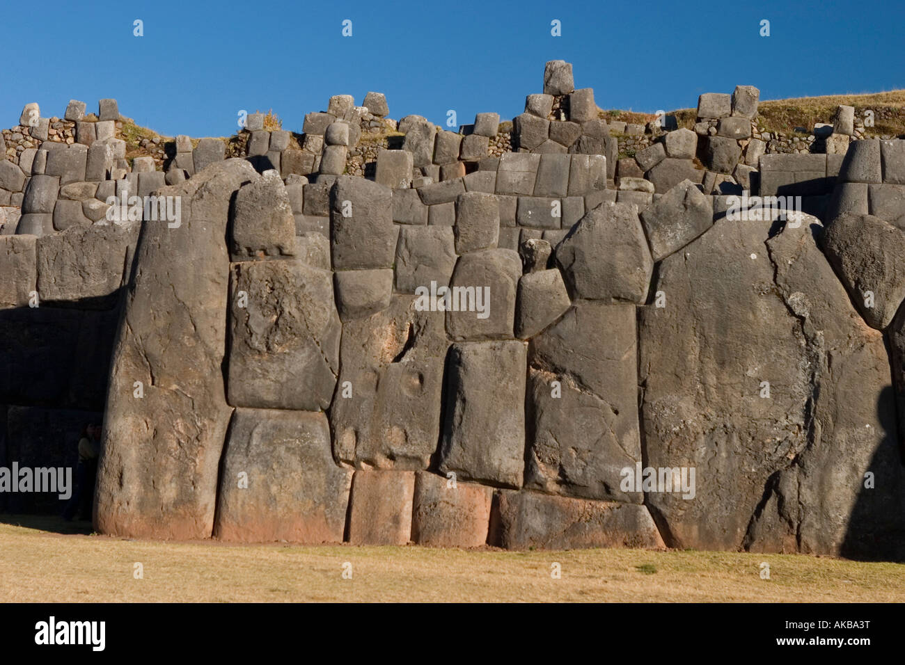 The Monolithic Inca fortress of Sacsayhuaman, Sacred Valley, Peru Stock ...