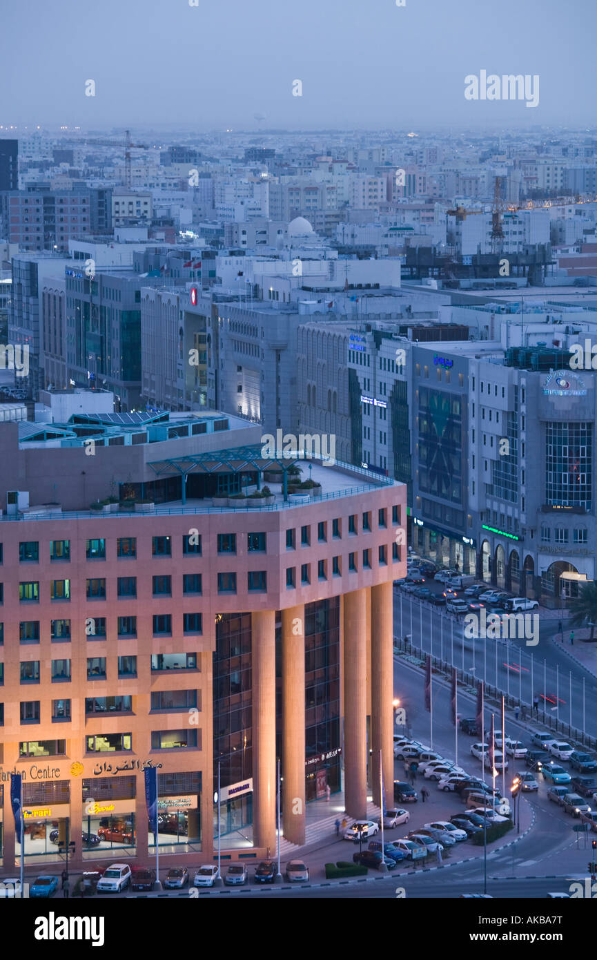 Qatar, Doha, Qatar Development Bank and buildings along Grand Hamad ...
