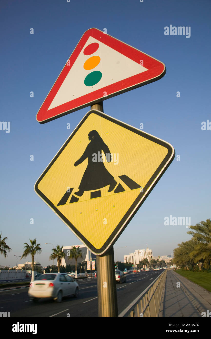 Pedestrian crossing sign doha qatar hi-res stock photography and images ...