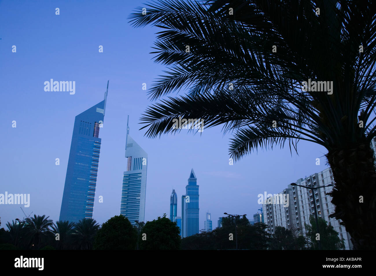 UAE, Dubai, Sheikh Zayed Road Area, Emirates Towers Stock Photo - Alamy