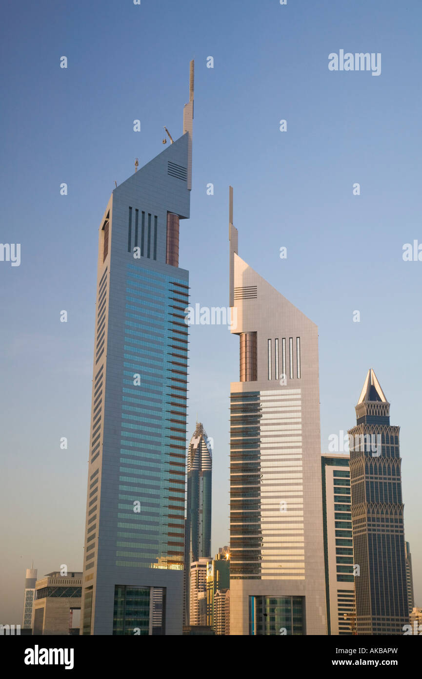 UAE, Dubai, Sheikh Zayed Road Area, Emirates Towers Stock Photo - Alamy