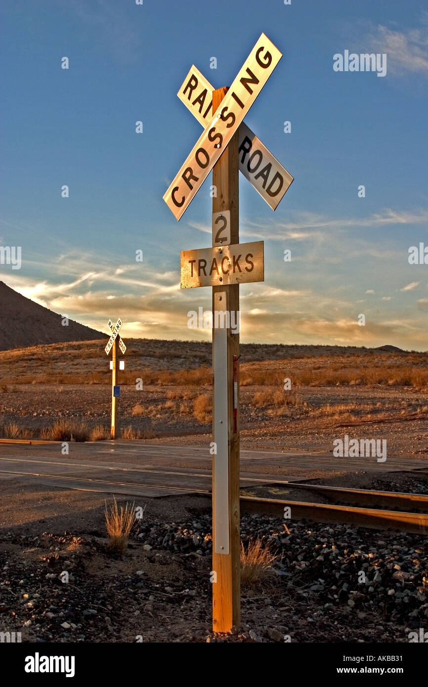 Train Crossing Sign Arizona USA Stock Photo - Alamy