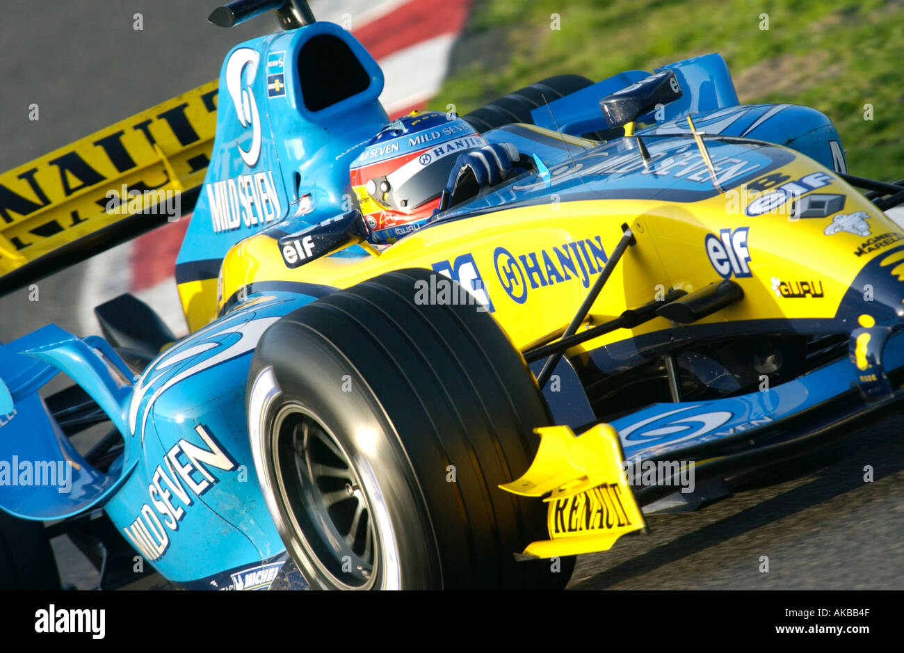 Driver Fernando Alonso from Spain in his racing car at the Circuit de ...