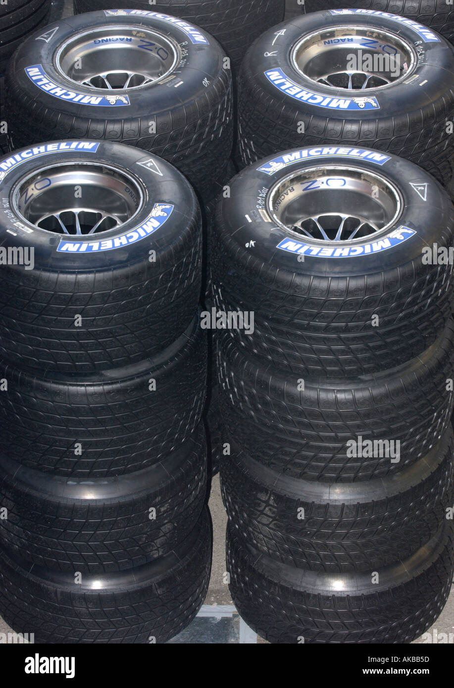 Staple of Michelin tires at the Circuit de Catalunya in Barcelona Stock ...