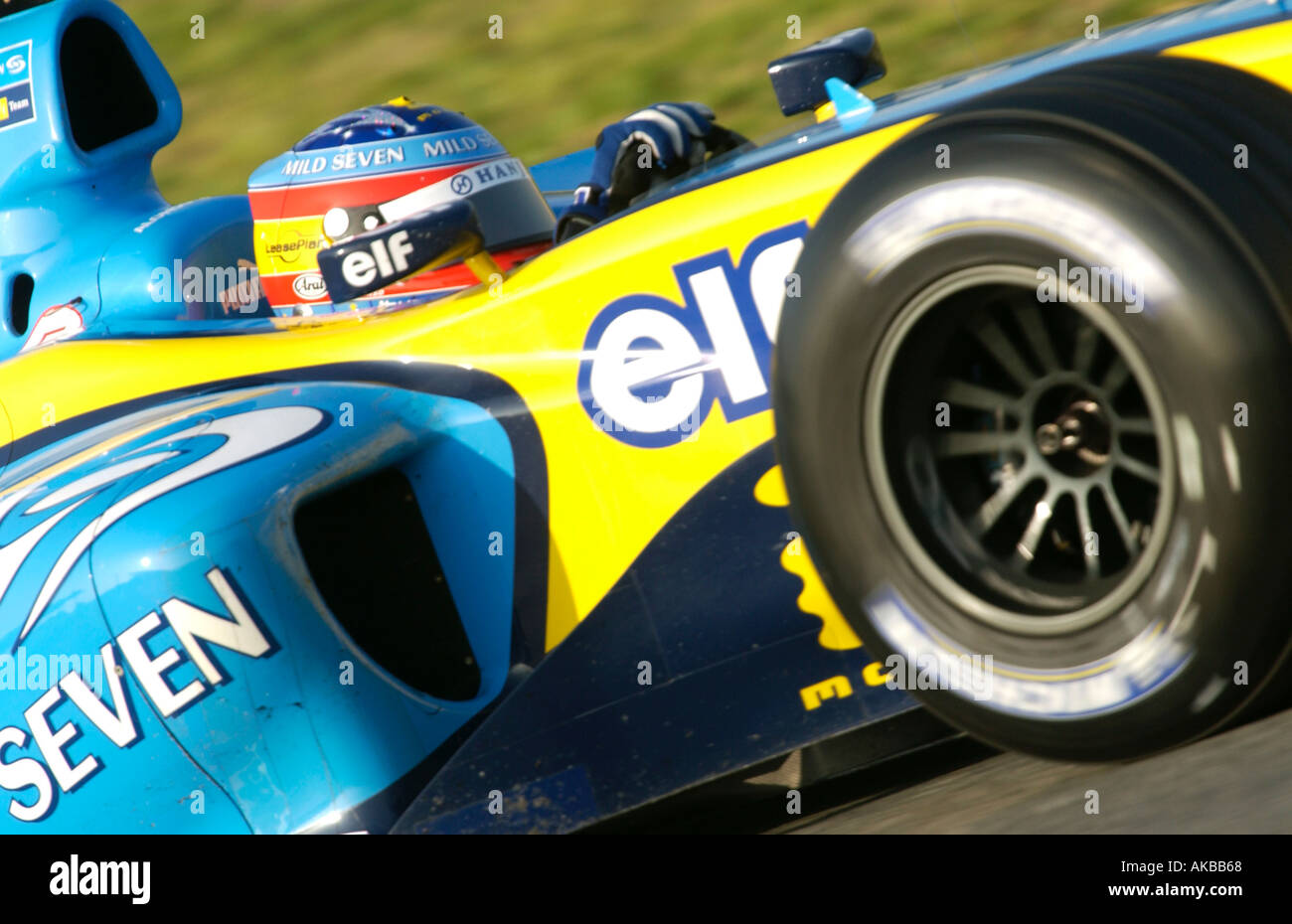 Driver Fernando Alonso from Spain in his racing car at the Circuit de ...