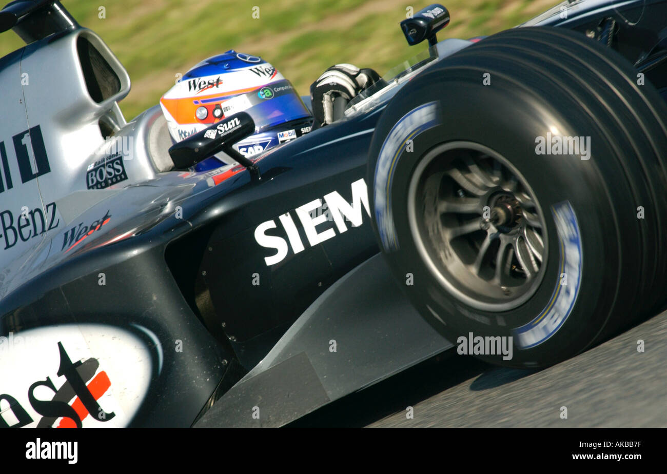 Driver Kimi Raikkonen from Finland in his racing car at the Circuit de ...