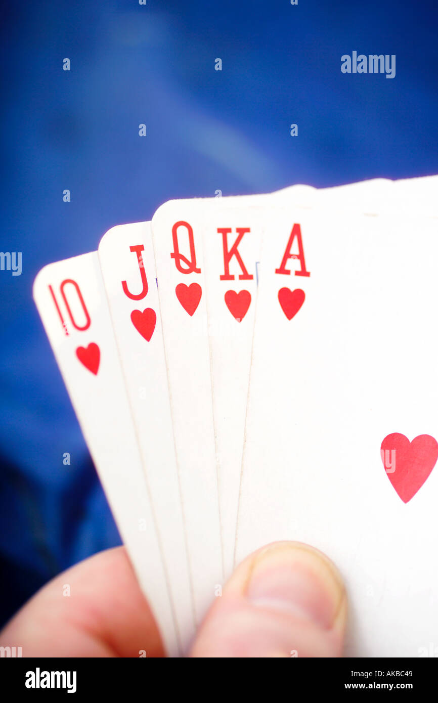 Full House Poker hand Stock Photo - Alamy